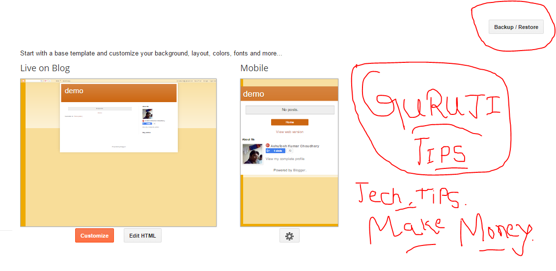 Upload Template Guruji Tips